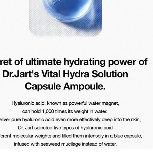Dr.Jart+ | Skincare | Drjart Vital Hydra Solution Capsule Ampoule 6 ...